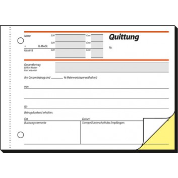 Quittung inkl. MwSt.